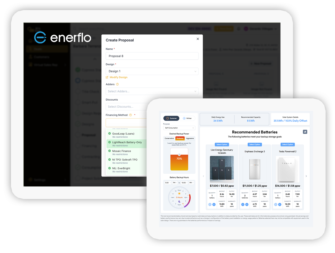 Solar and Energy Backup Lease (TPO) with Enerflo + Palmetto LightReach